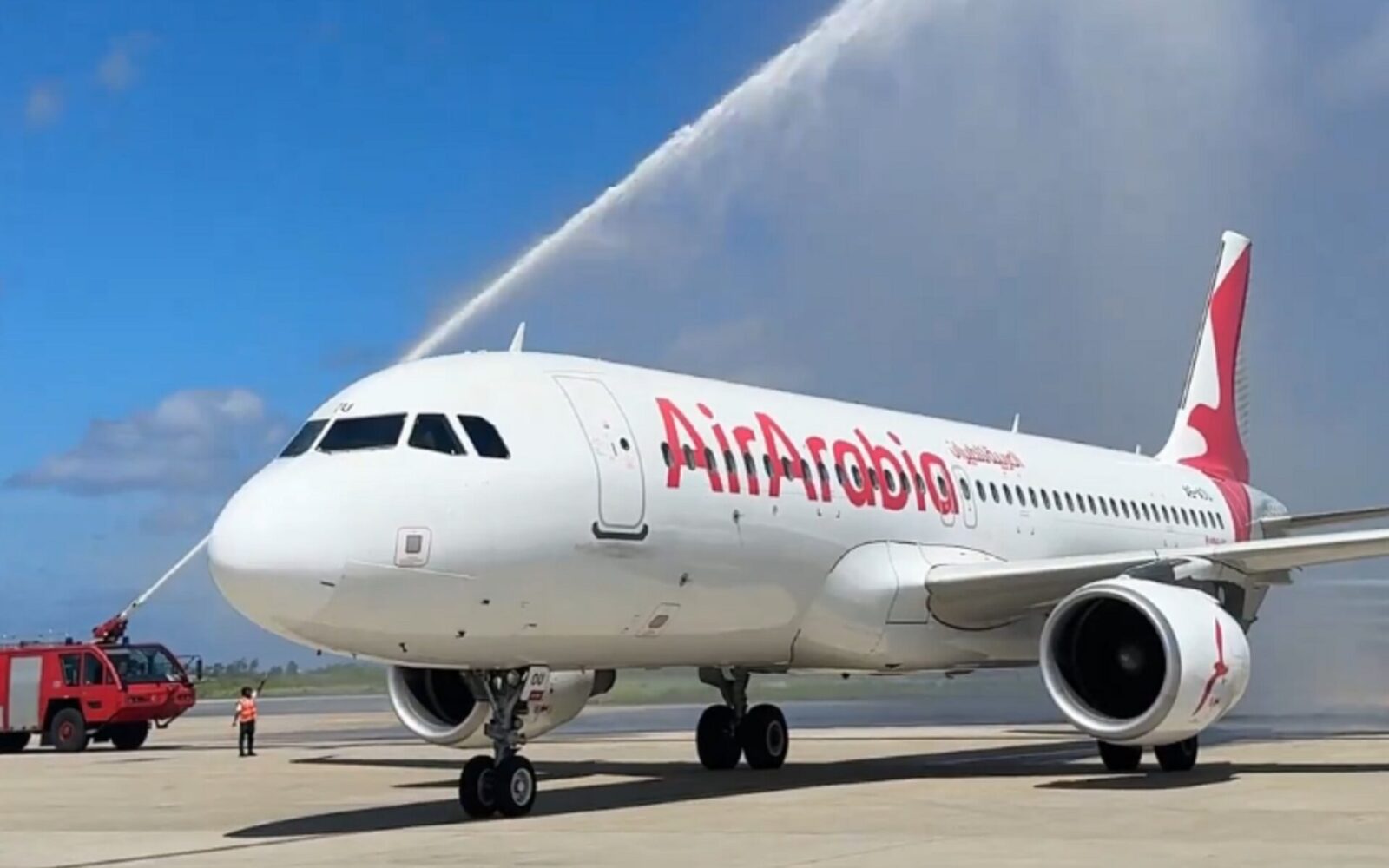 Air Arabia welcomed with water salute as new service starts