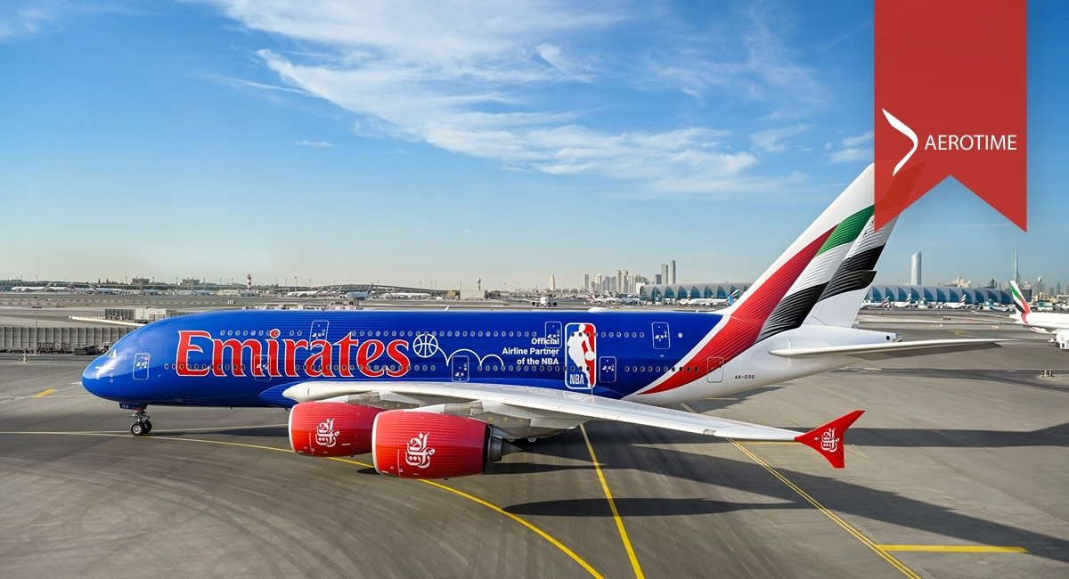 Emirates reveals striking all-blue A380 ahead of the Emirates NBA Cup ...