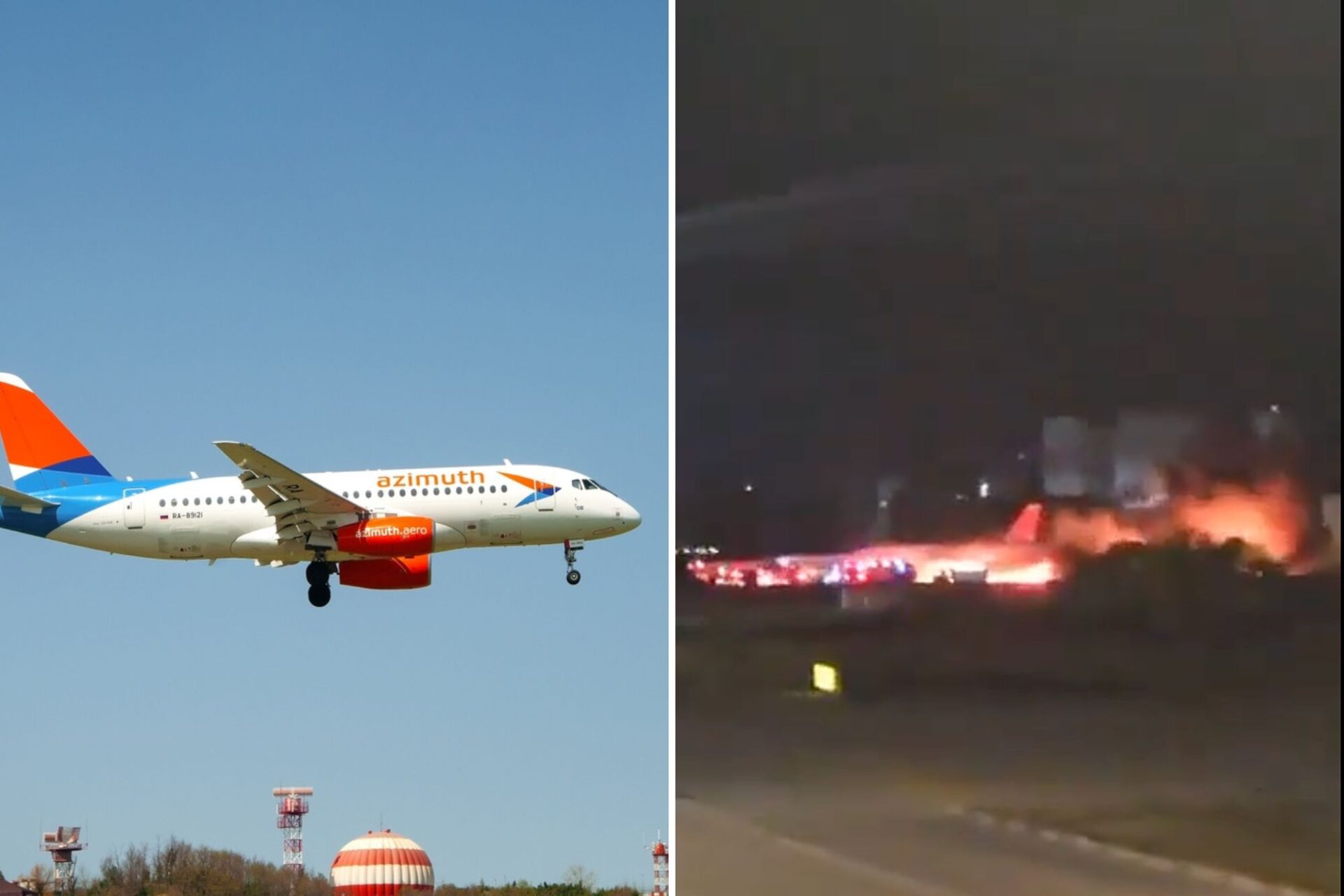 Sukhoi Superjet 100 catches fire landing in Antalya: video - AeroTime