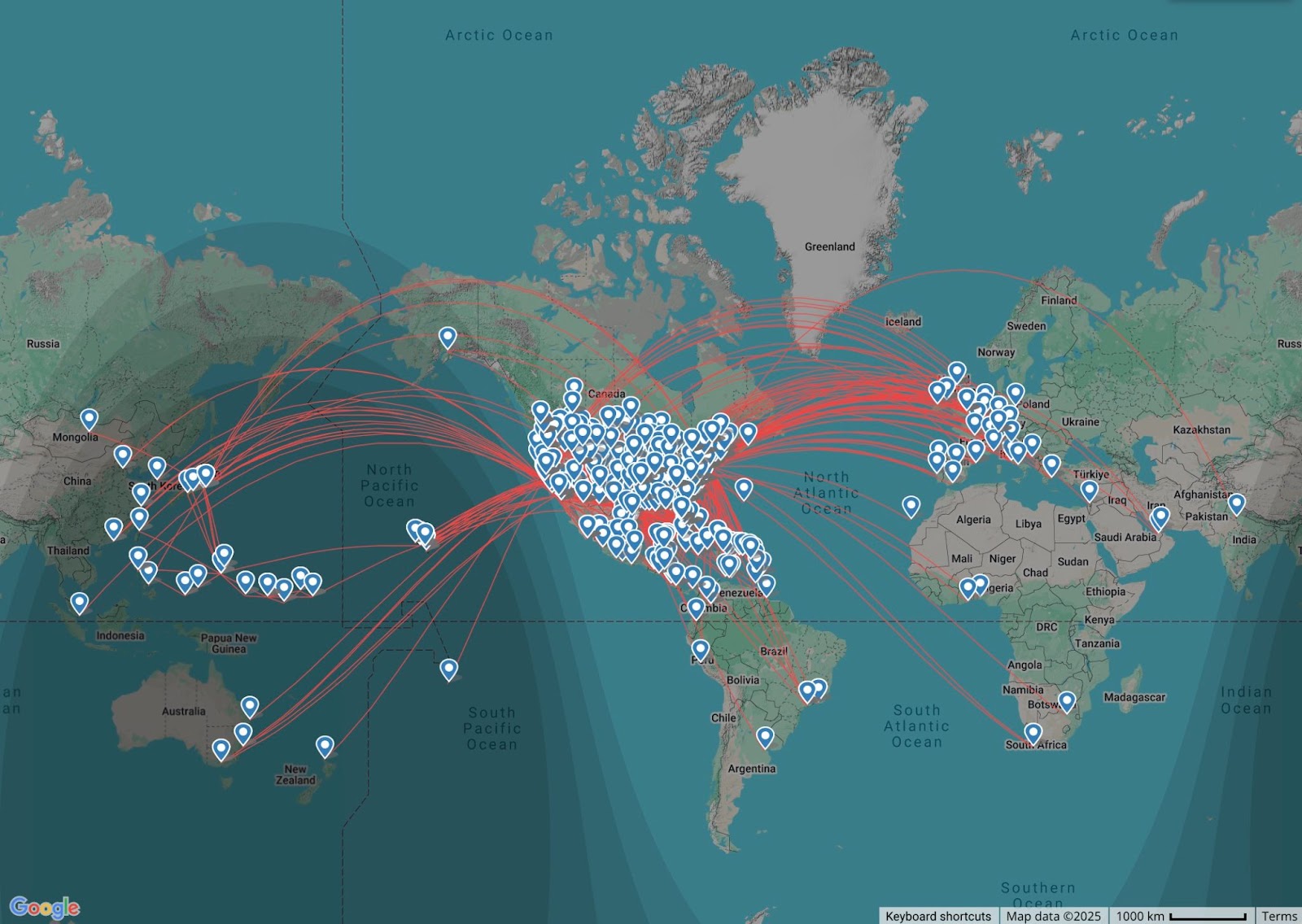 Top 10 airlines flying to the most destinations 2025