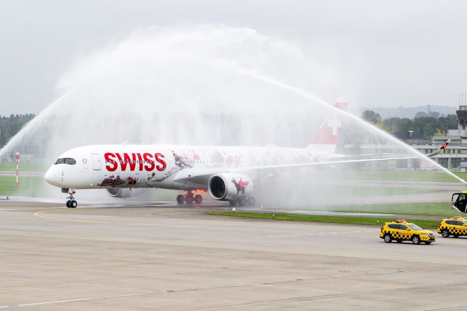 First ever SWISS Airbus A350 lands at new Zurich home
