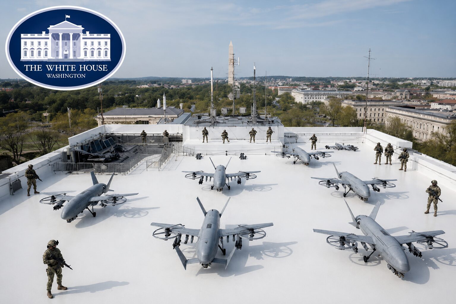 Trump shows off White House drone port concept