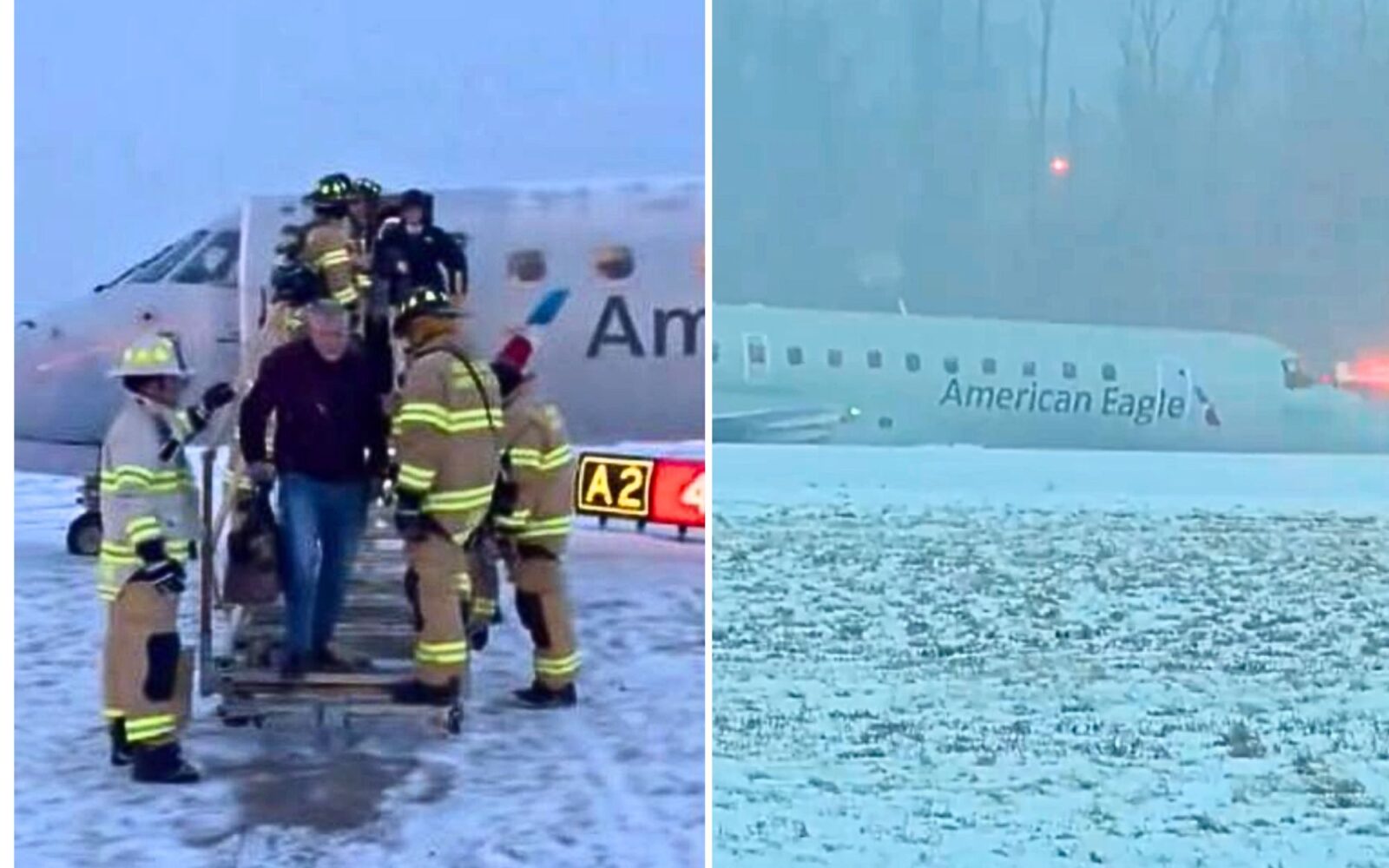 Video captures AA E145 sliding off runway in Rochester - AeroTime