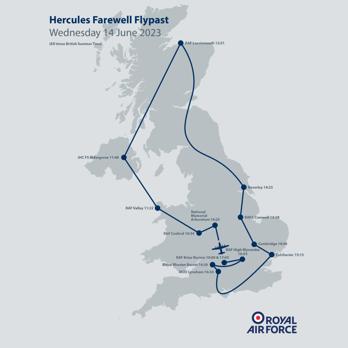 Here’s where to catch the RAF Hercules farewell flypast across UK ...