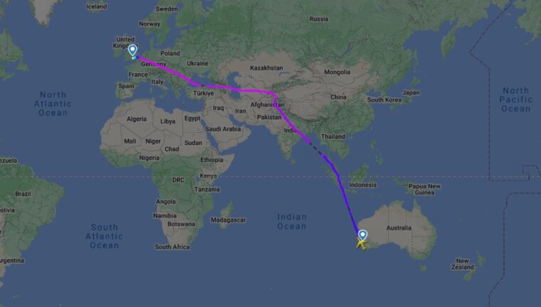 Qantas forced to reroute Perth to London non-stop flights