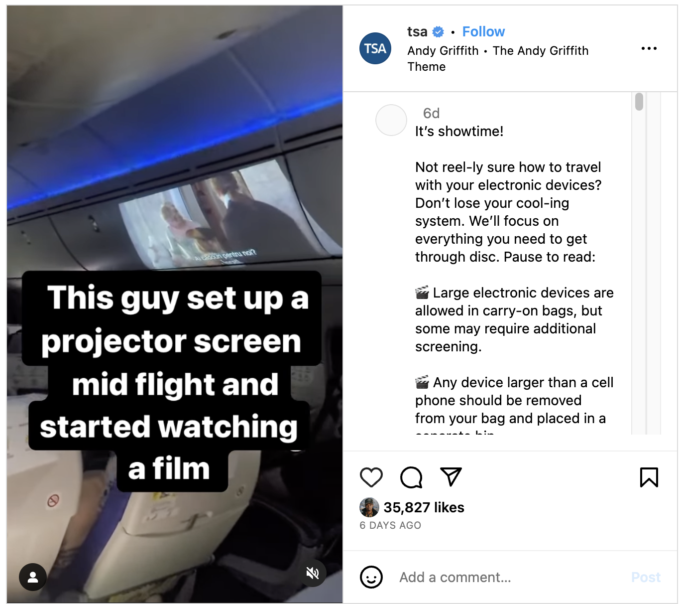 Passenger shows 'free' movie via projector on overhead bins - AeroTime