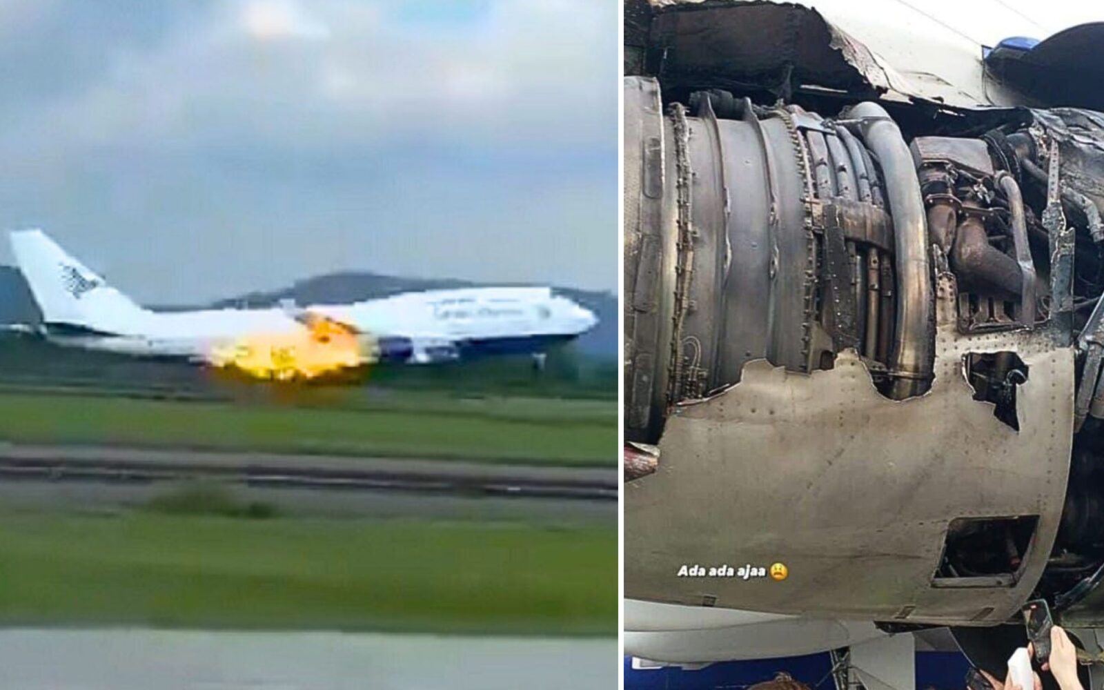 B747 engine catches fire shortly after take off: video - AeroTime