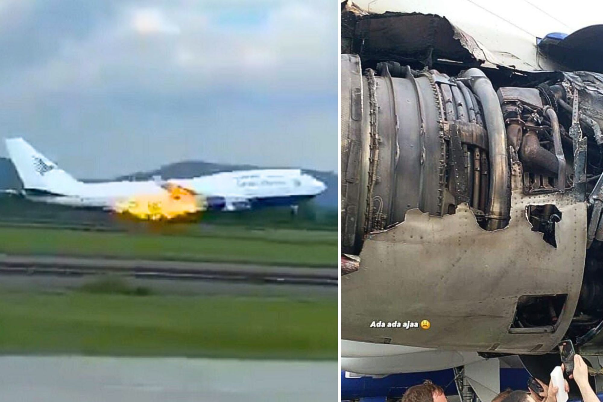 B747 engine catches fire shortly after take off: video - AeroTime