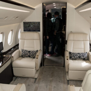 G700 and Falcon 10X mockup cabin set for Dubai Airshow
