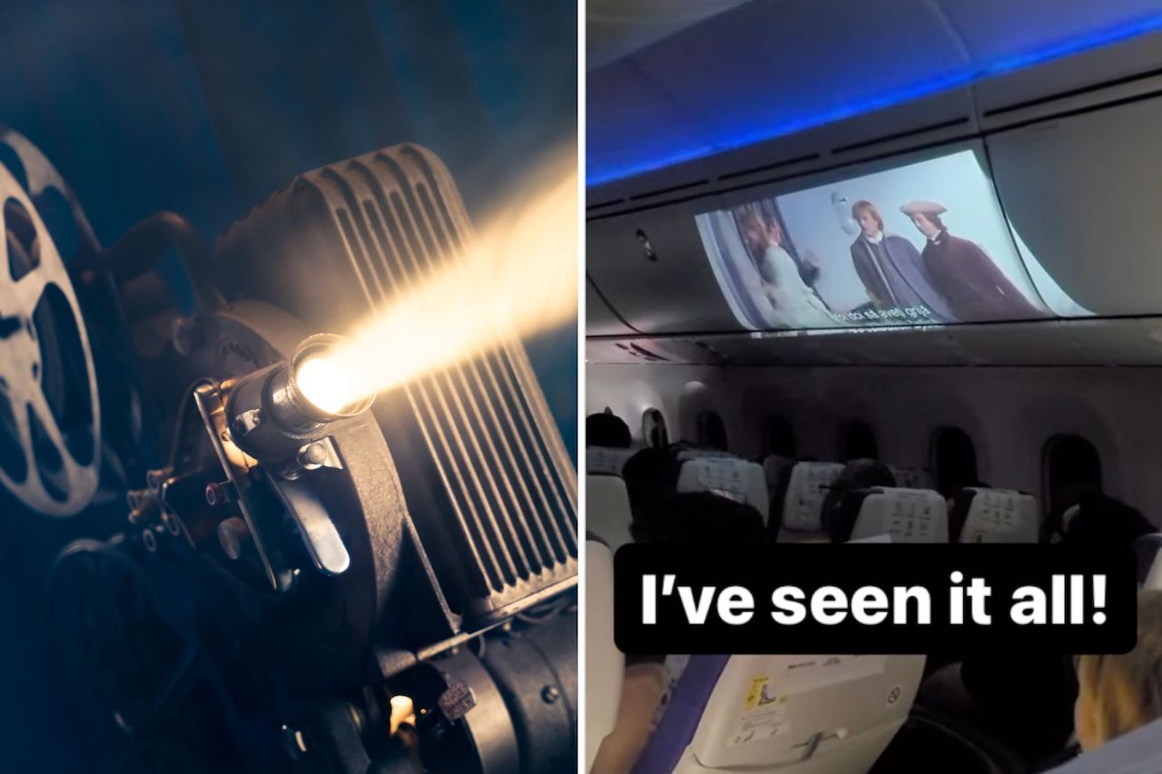 Passenger shows 'free' movie via projector on overhead bins - AeroTime